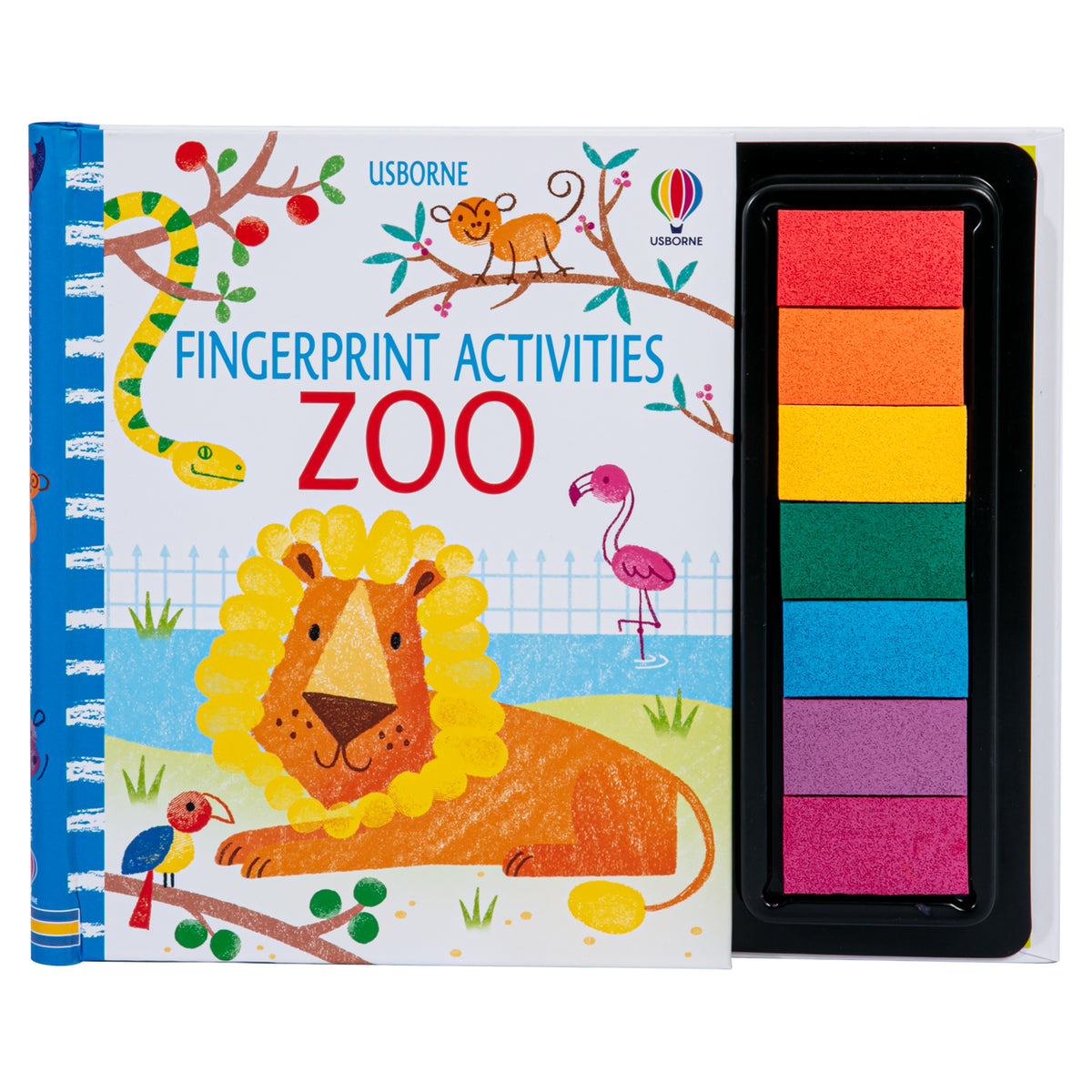 Usborne Fingerprinting Activity Book with Colourful Ink Pads Zoo Anima ...