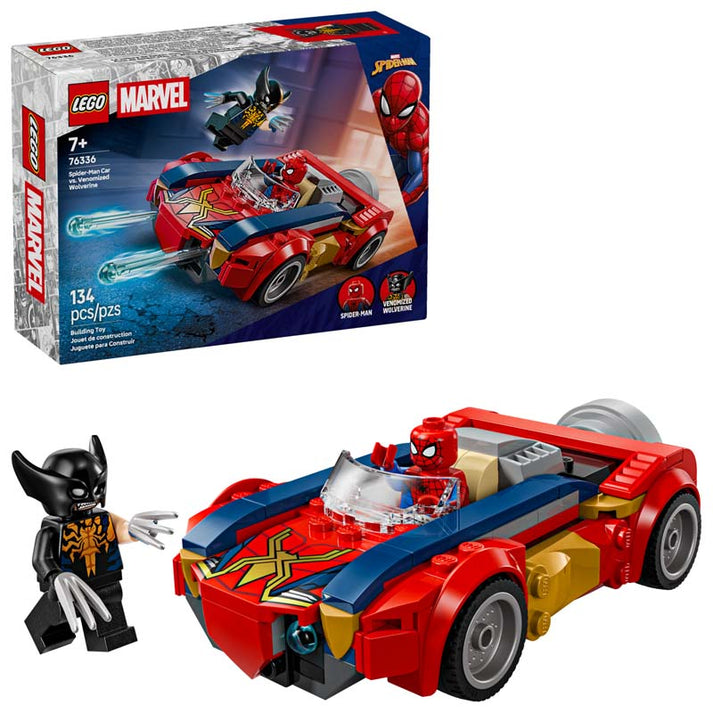 LEGO Super Heroes Marvel Spider-Man Car vs. Venomized Wolverine 76336 ...
