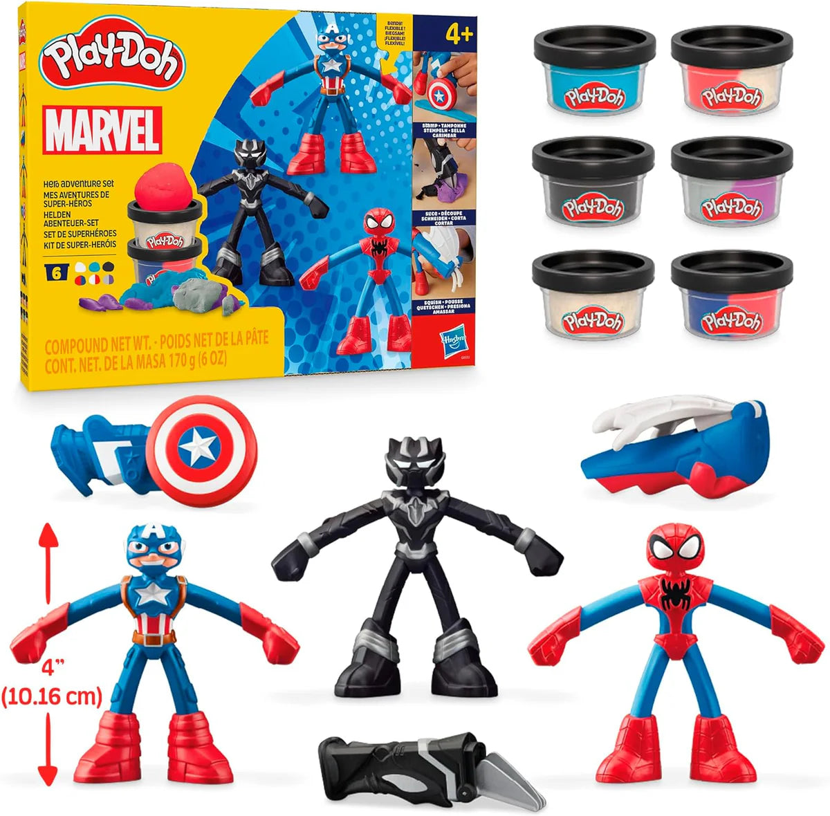 Play-Doh Marvel Hero Adventure Playset With 3 Marvel Action Figures ...
